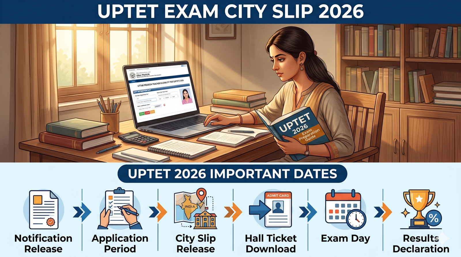UPTET Exam City Slip 2026 is out! Check exam dates